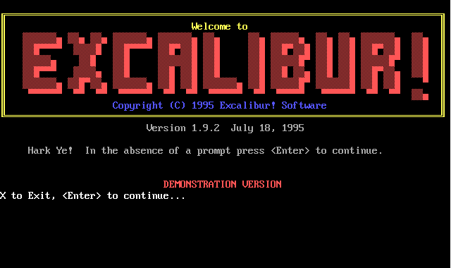 Excalibur! (XCLIBUR) [The MajorBBS Emulation Project Wiki]